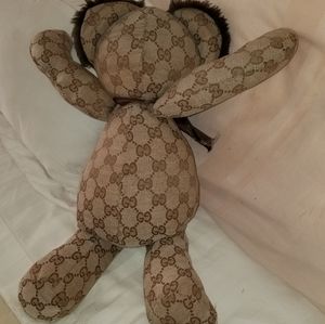 Gucci | Accessories | Custom Made Gucci Teddy Bear In Brown Monogram Gg ...